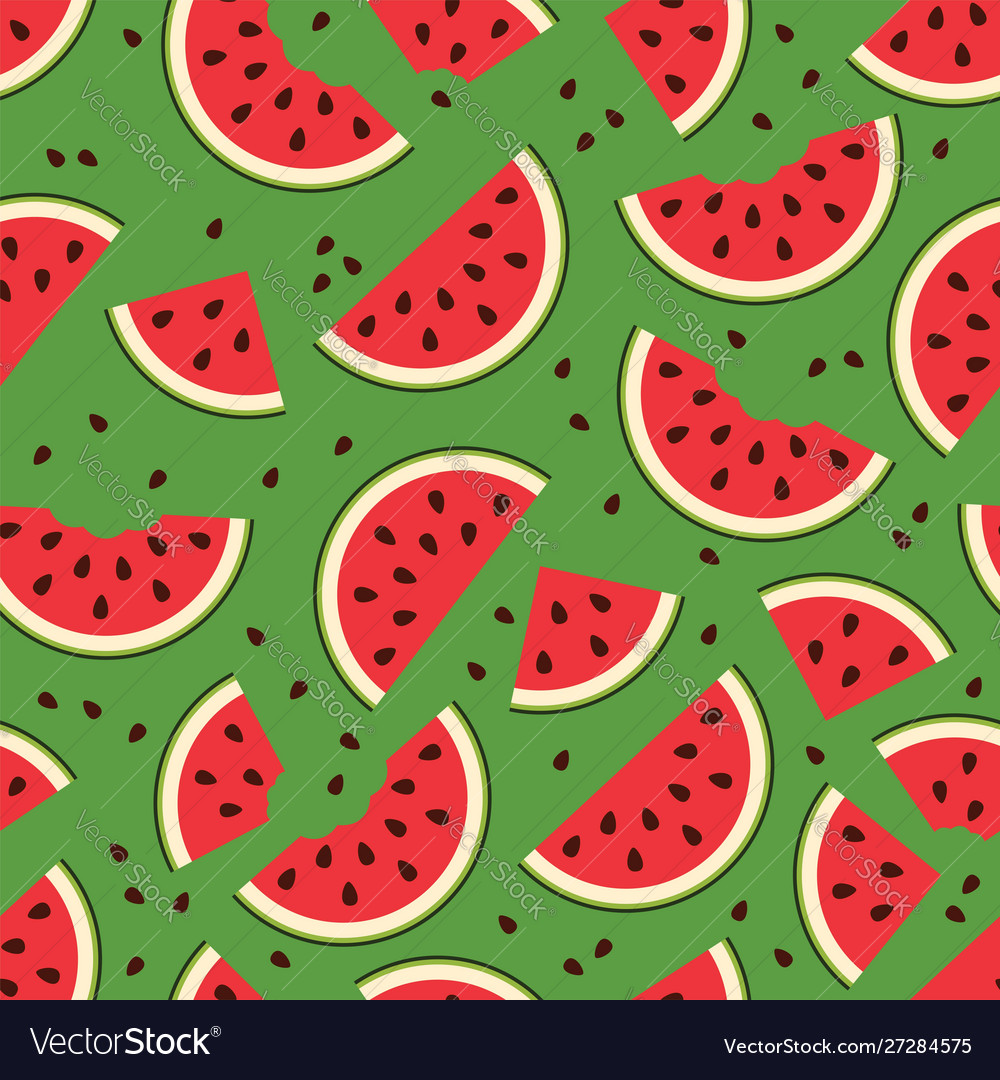 Watermelon seamless background pattern Royalty Free Vector