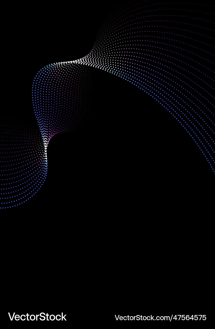 Wave lines colorful isolated on dark background Vector Image