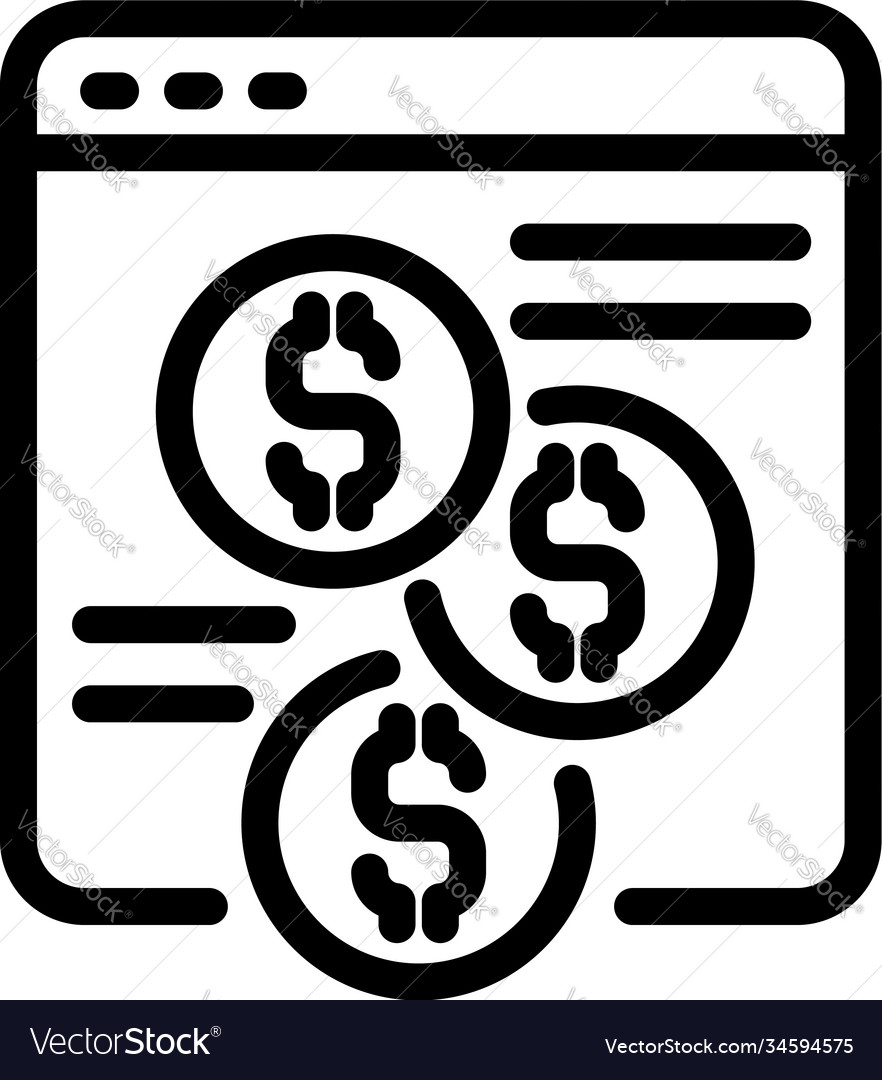 Web monetization icon outline style Royalty Free Vector Web monetization icon outline style Royalty Free Vector