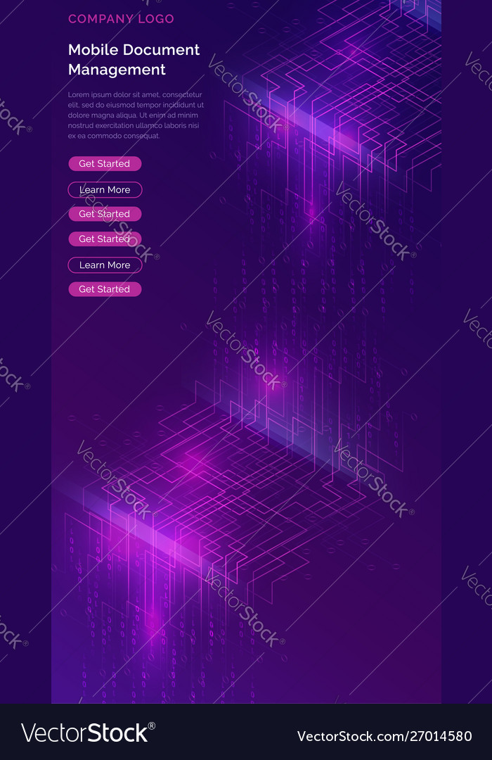 Big data waterfall streams digital binary code Vector Image