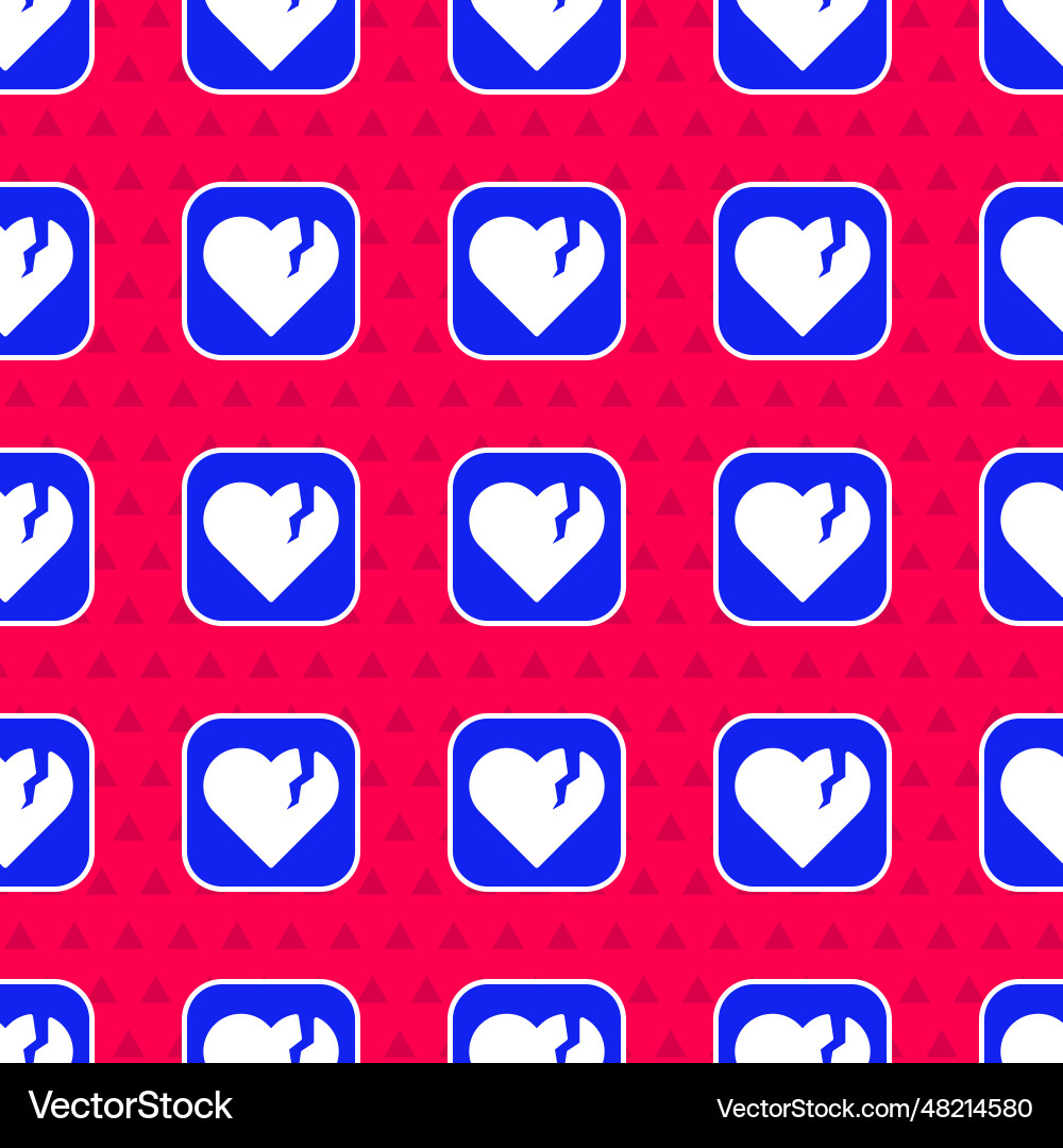 Blue broken heart or divorce icon isolated Vector Image