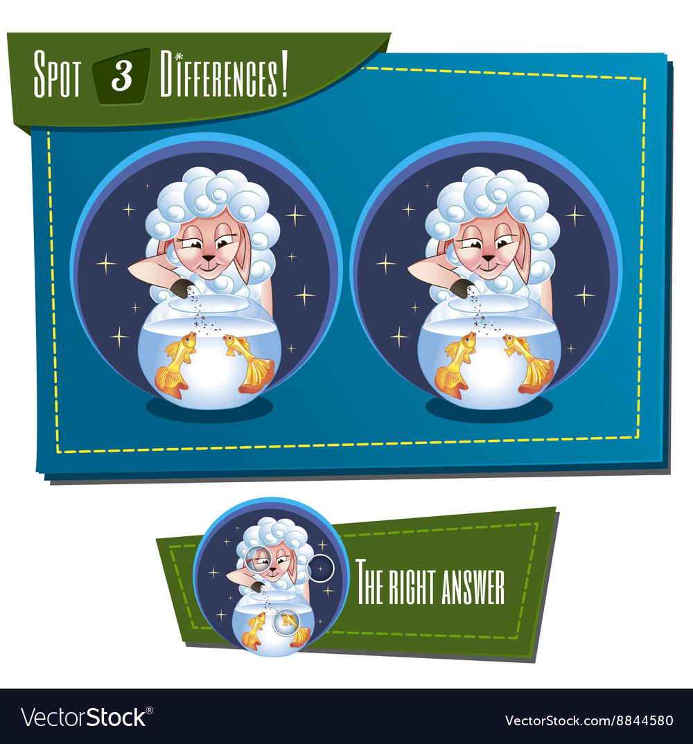 Find 3 differences Royalty Free Vector Image - VectorStock