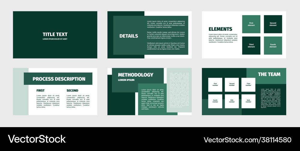 Green rectangles presentation template flat Vector Image