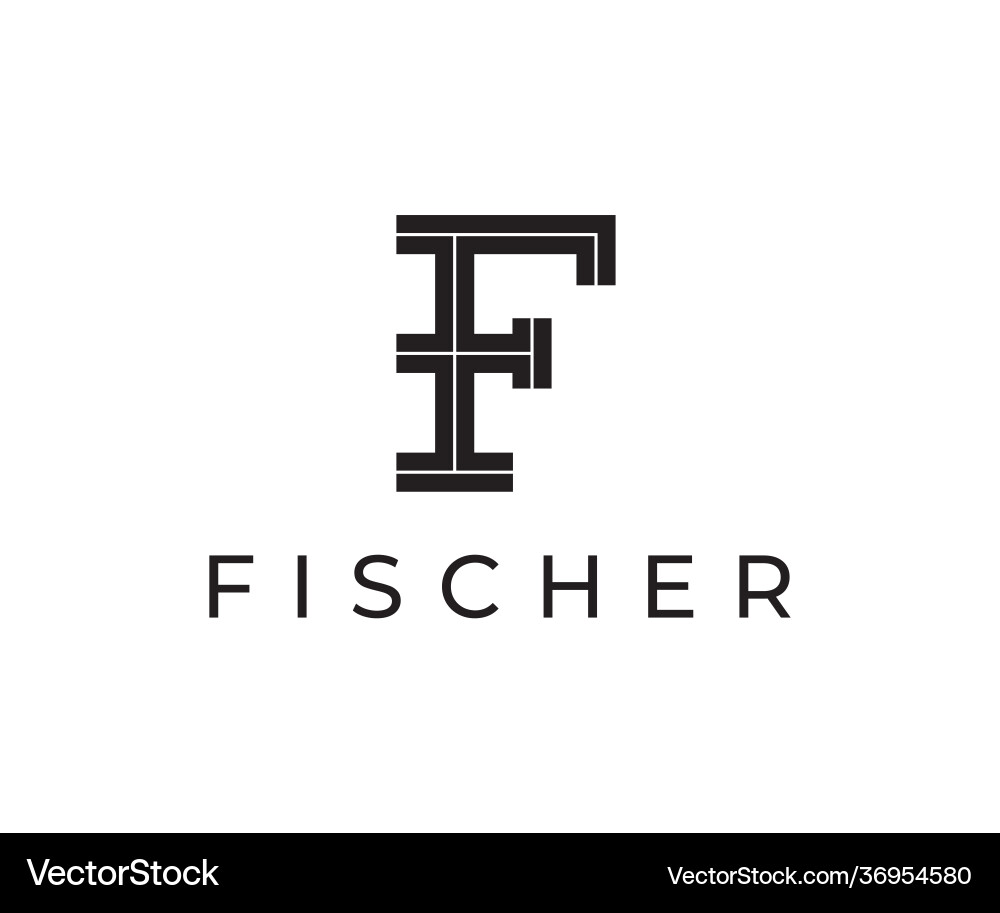 Minimal style letter f logo design Royalty Free Vector Image