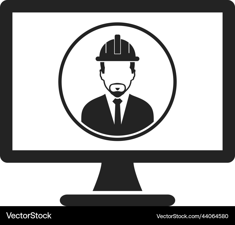 Online engineering service icon male symbol Vector Image