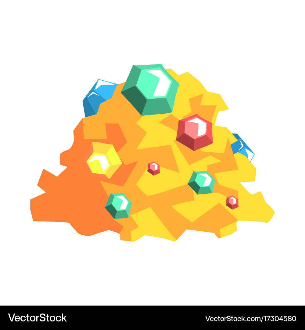 Pile gold and precious stones mining industry Vector Image
