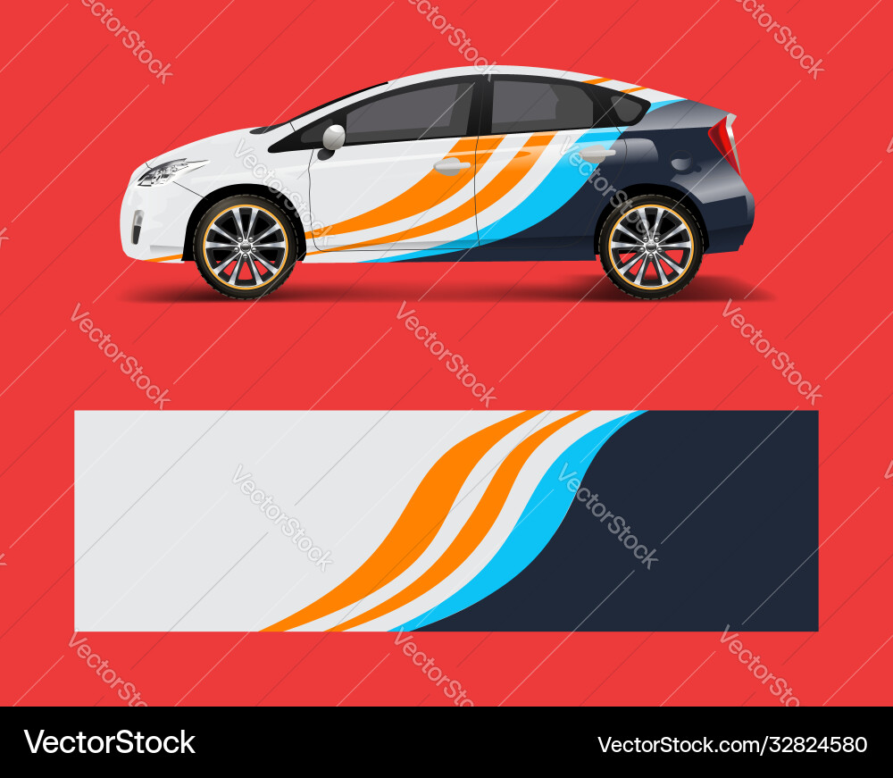 Sport car racing wrap design design template Vector Image