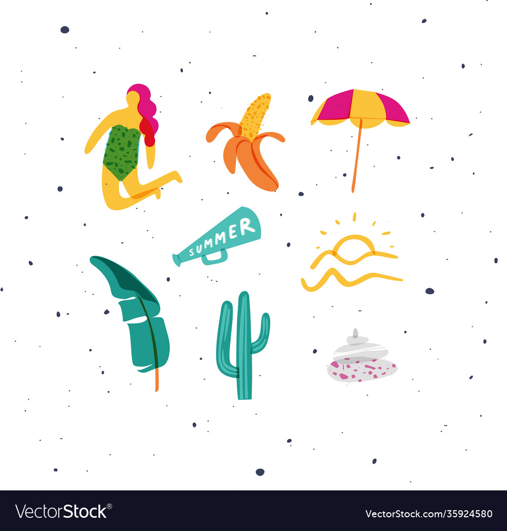 Summer elements set Royalty Free Vector Image - VectorStock