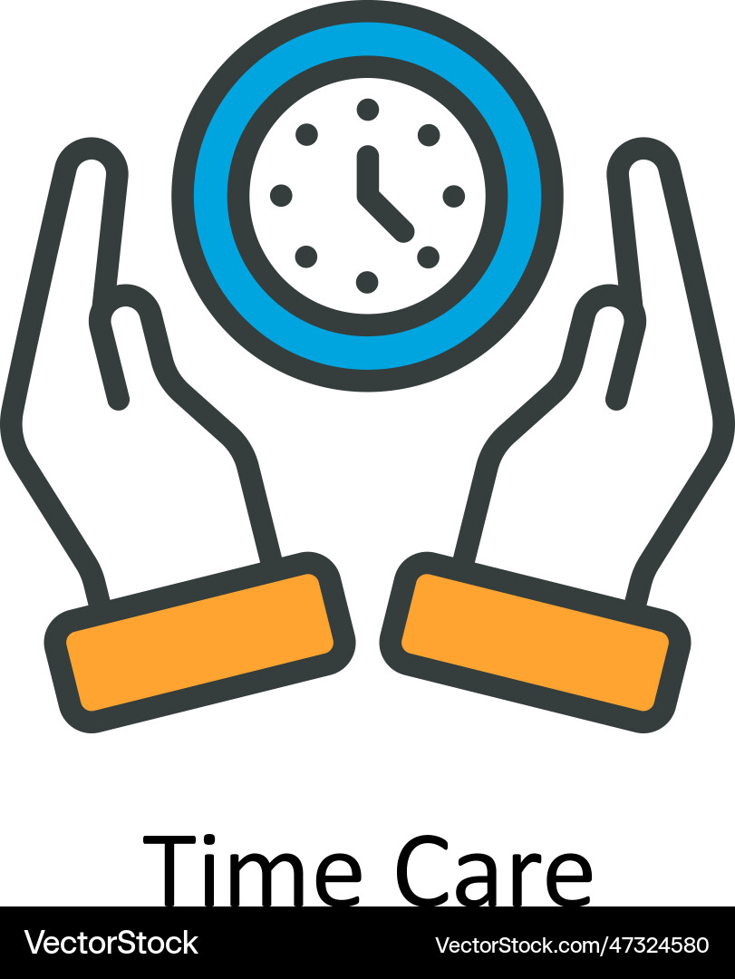 Time care fill outline icon design Royalty Free Vector Image