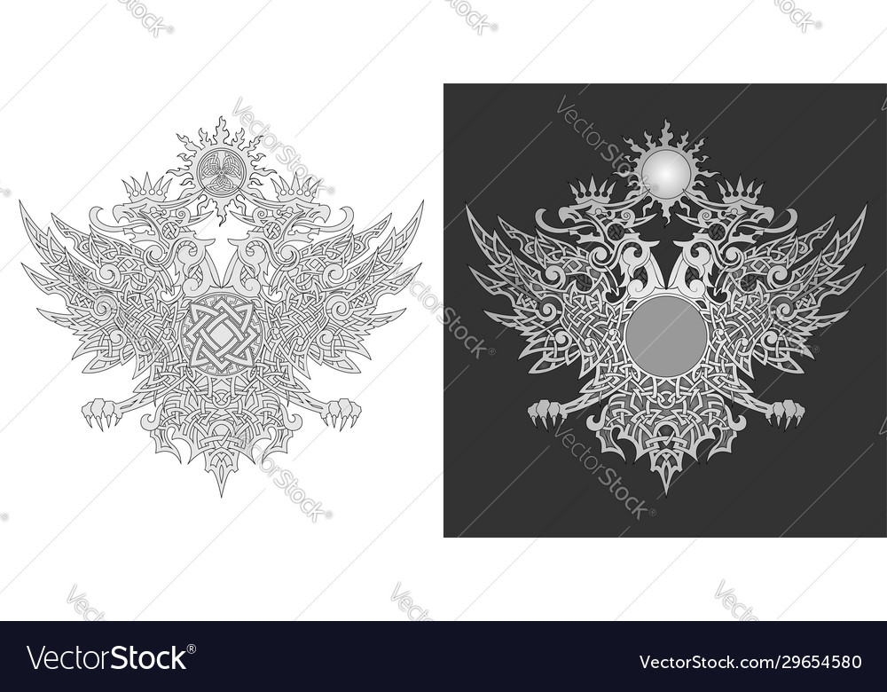 Two-headed eagle symbol Royalty Free Vector Image