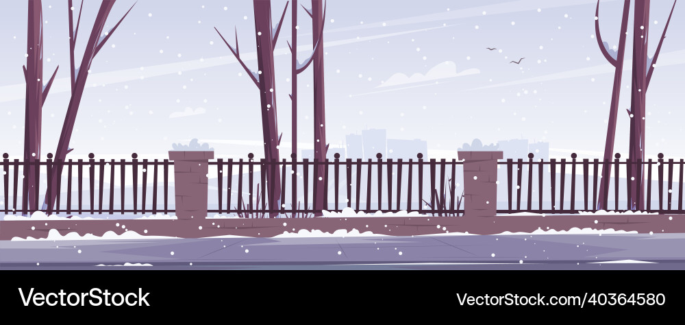 Winter snowy landscape trees and nature Royalty Free Vector