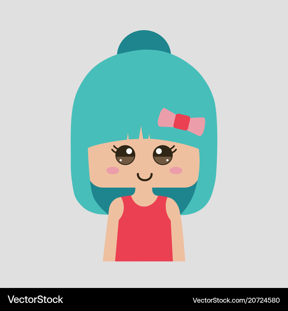 With kawaii girl Royalty Free Vector Image - VectorStock