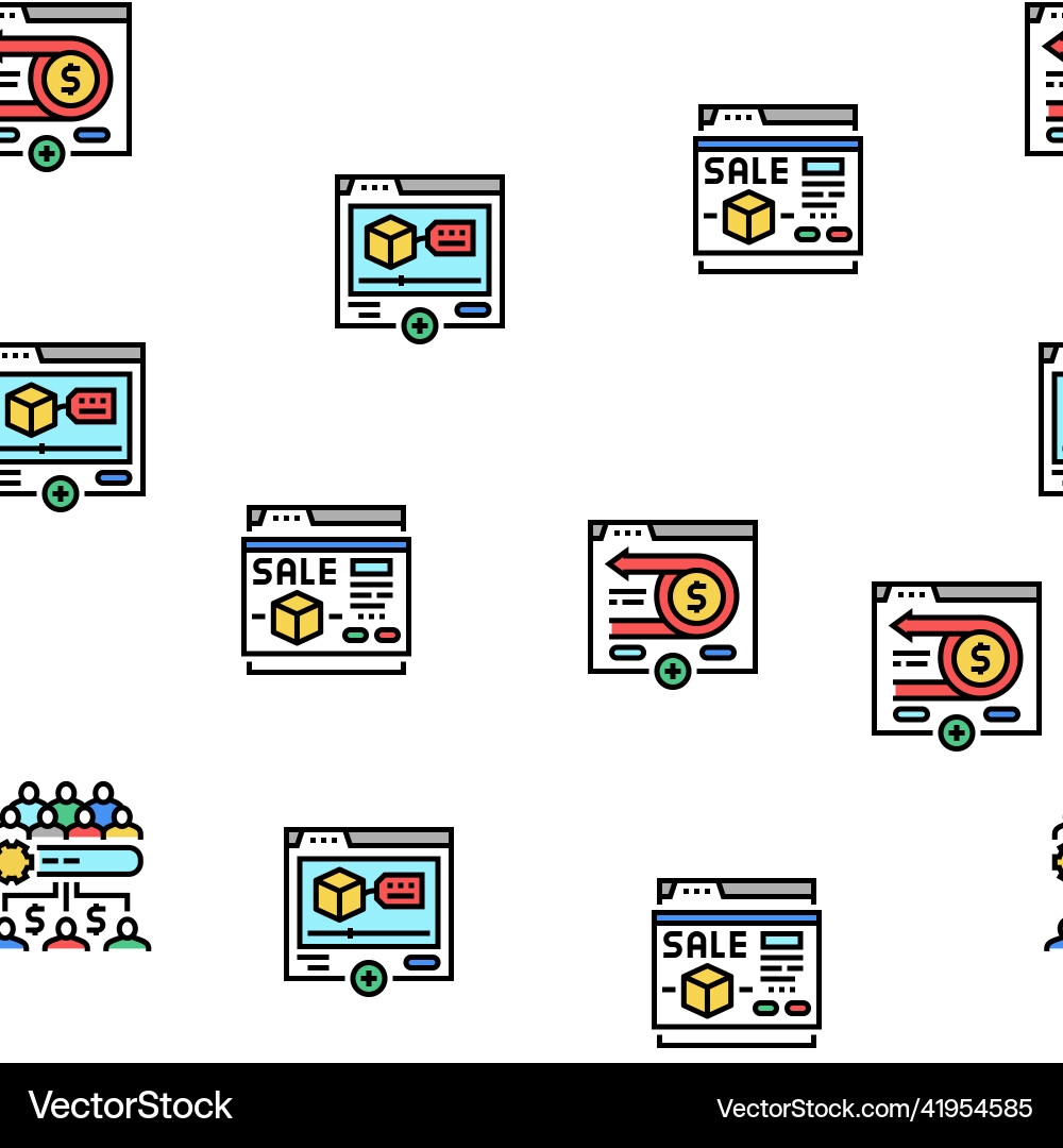 Affiliate marketing and commerce seamless Vector Image