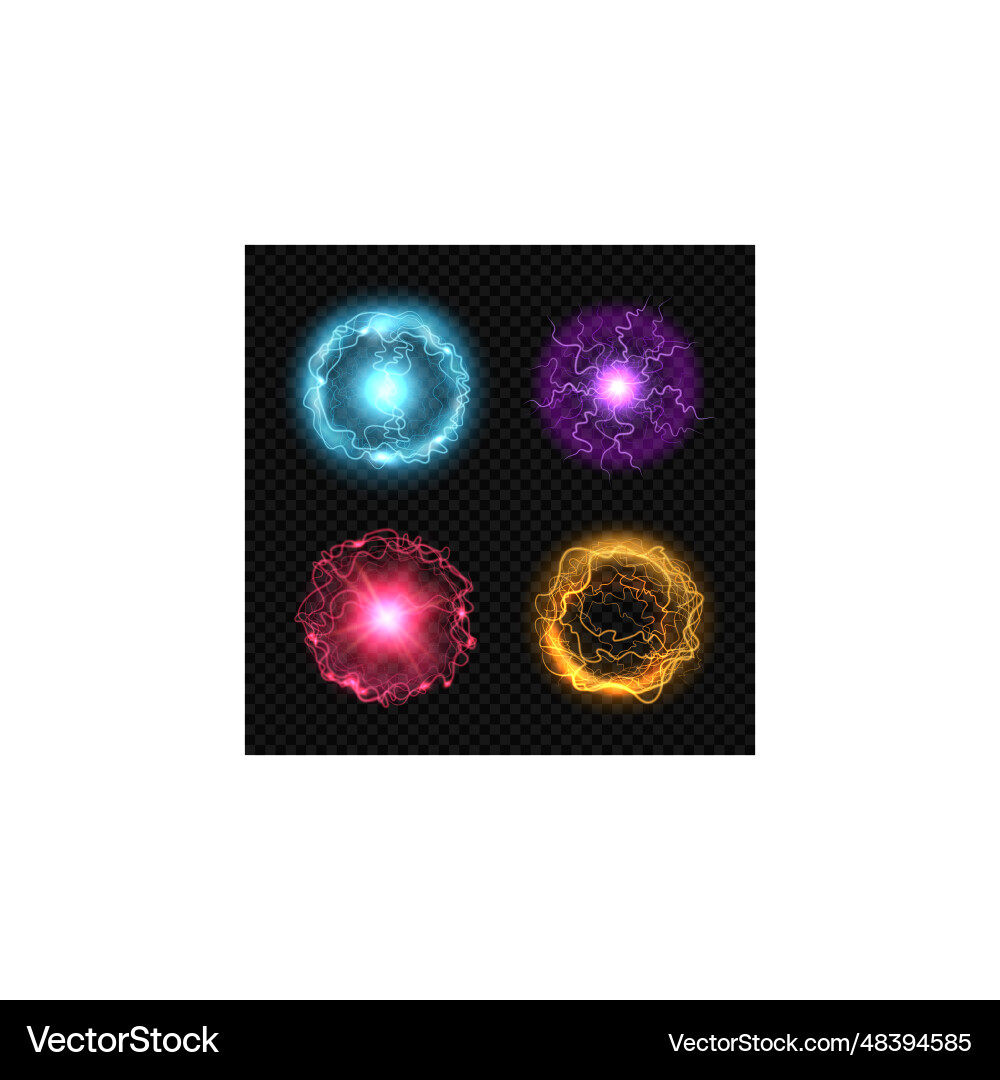 Ball lightning energy power electric round Vector Image