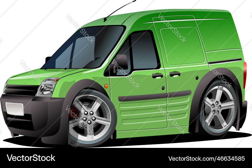 Cartoon delivery van isolated om white Royalty Free Vector