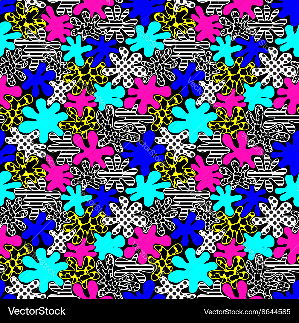 Colored bright spots seamless pattern in style of Vector Image
