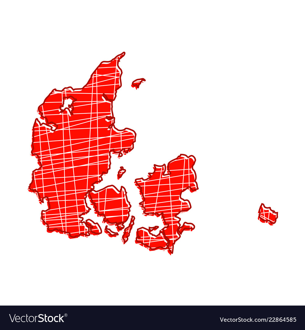 Colored denmark map Royalty Free Vector Image - VectorStock