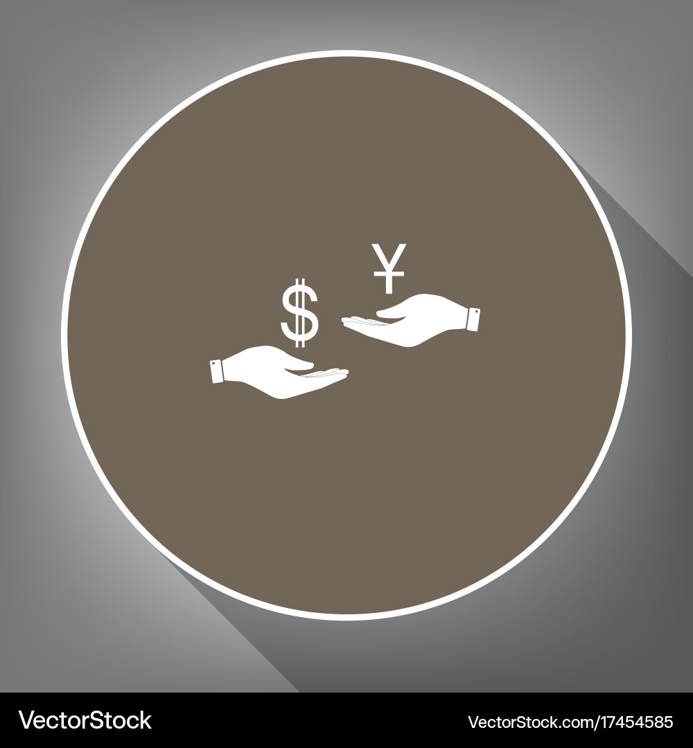 Currency exchange from hand to hand dollar Vector Image