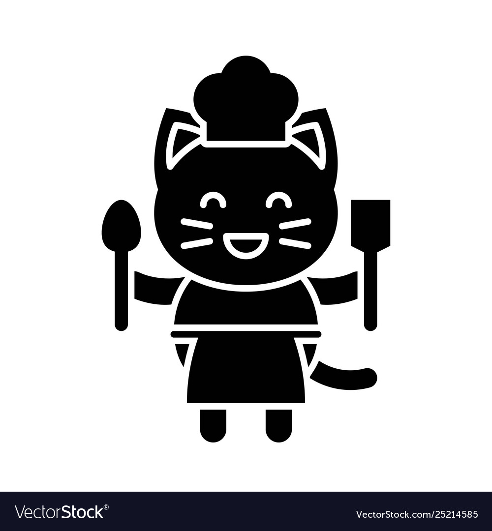 Cute cat avatar solid icon Royalty Free Vector Image