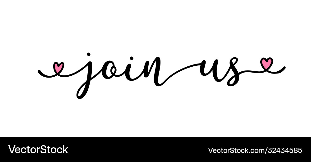 Hand sketched join us quote as ad web banner Vector Image