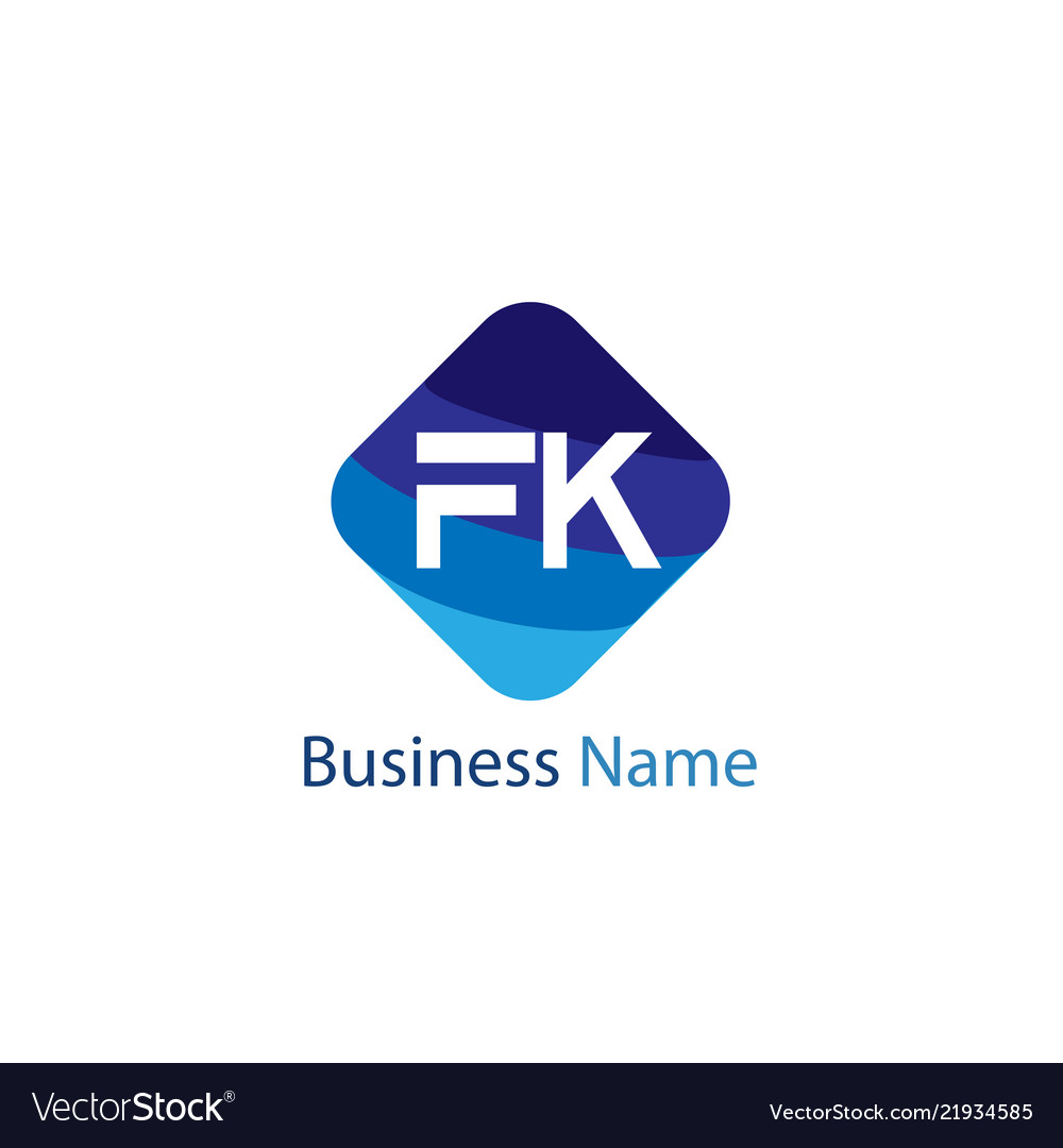 Initial letter fk logo template design Royalty Free Vector