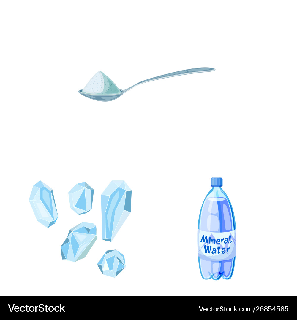 Isolated object salt and food sign set Royalty Free Vector