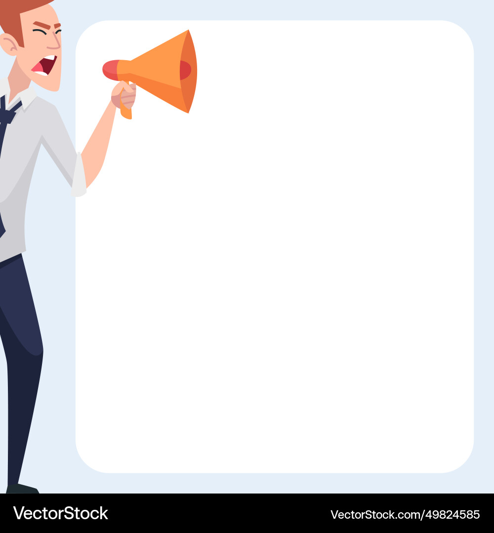 Loudspeaker manifest protester screaming about Vector Image