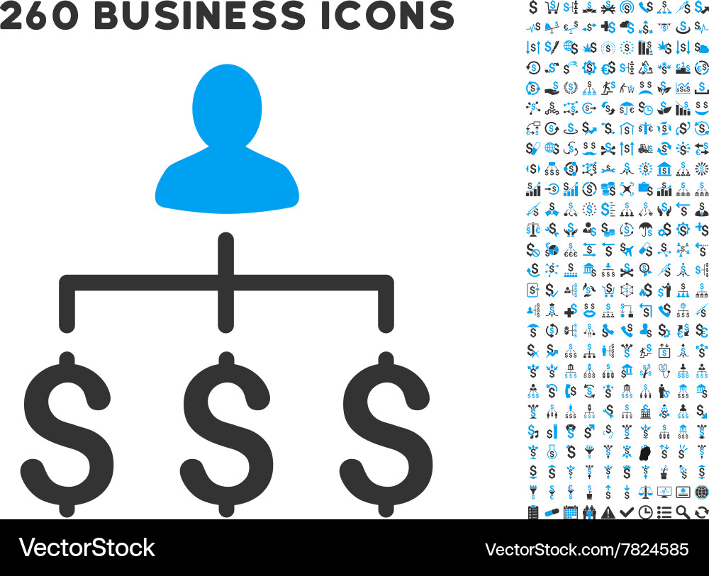 Money collector icon with flat set Royalty Free Vector Image