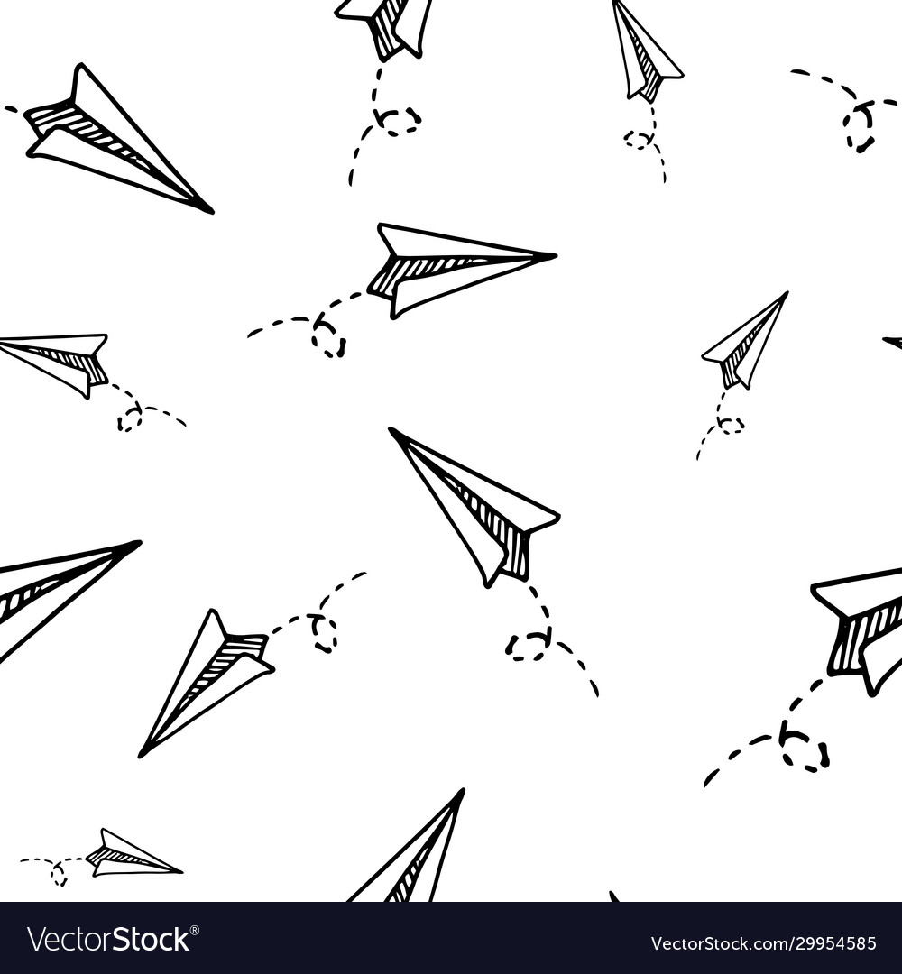 Paper airplane pattern seamless backdrop Vector Image