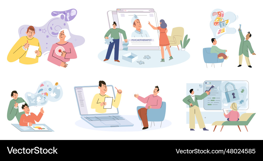 Psychotherapists psychologists work with mental Vector Image