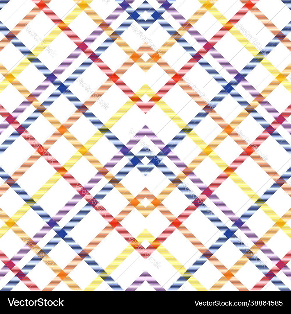 Rainbow chevron plaid tartan textured seamless Vector Image