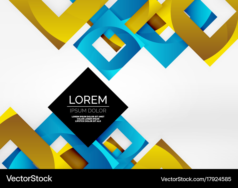 Squares geometric shapes in light grey 3d space Vector Image