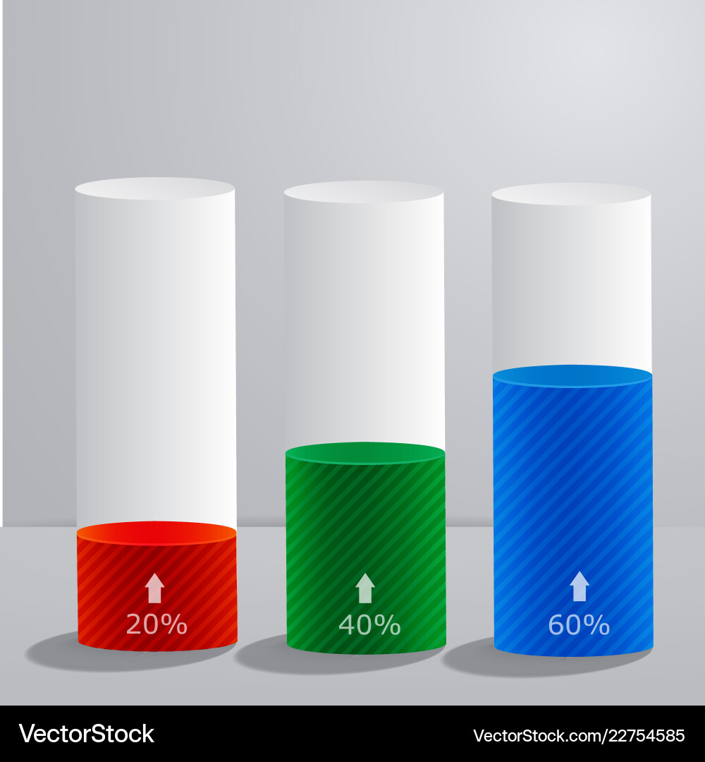 Template with a group columns percent downloads Vector Image