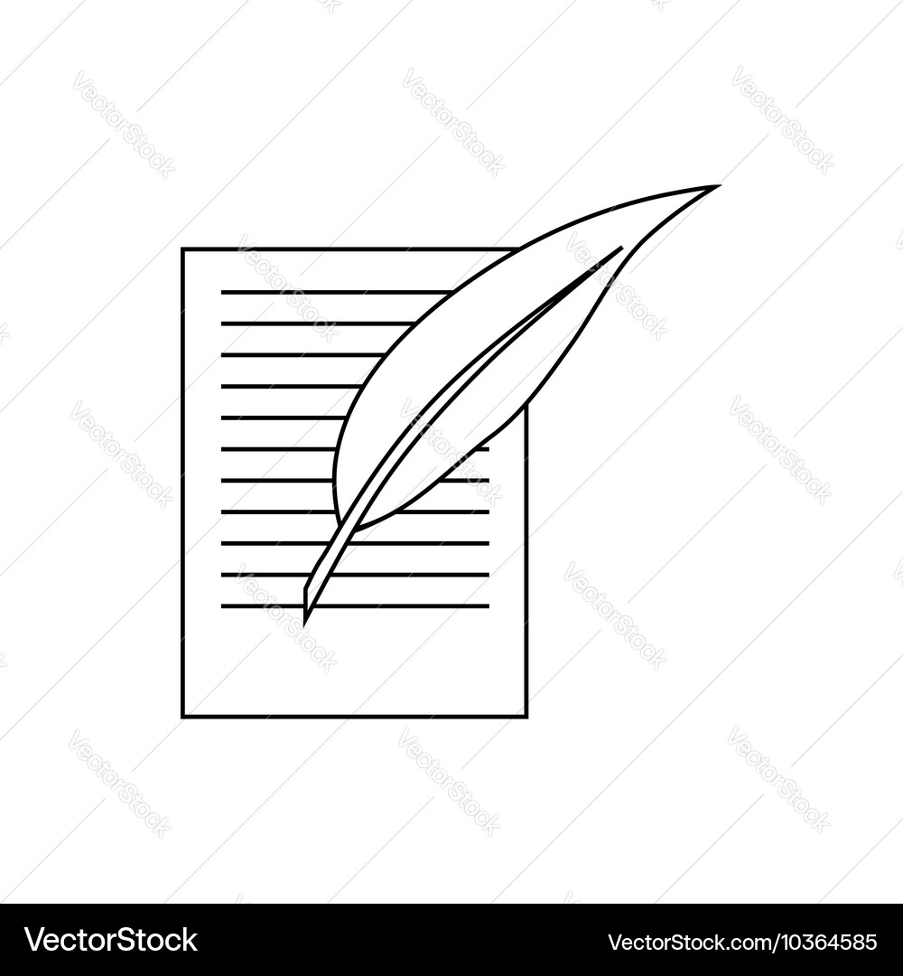 Testament letter and pen icon outline style Vector Image