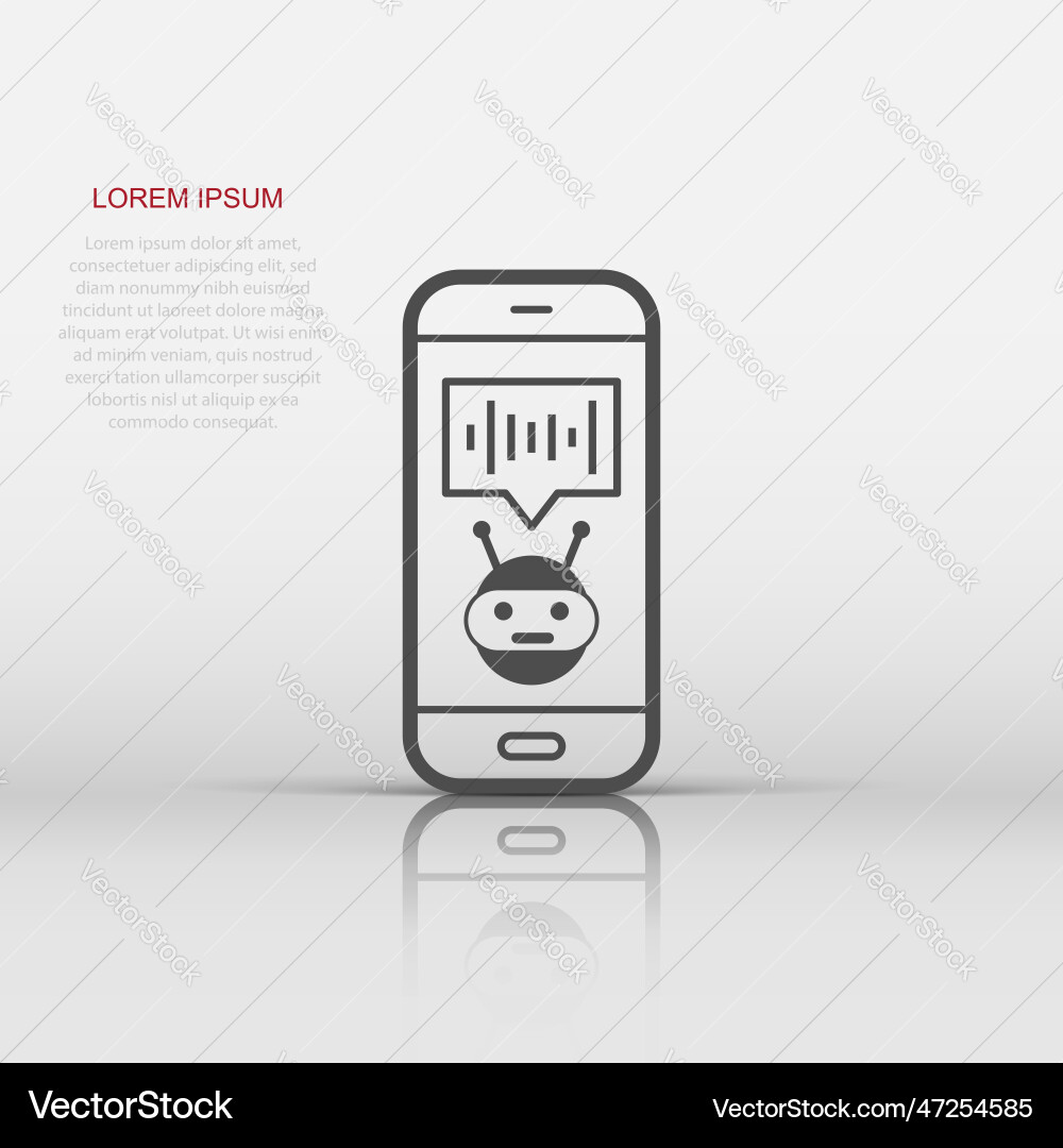 Voice assistant on smartphone icon in flat style Vector Image
