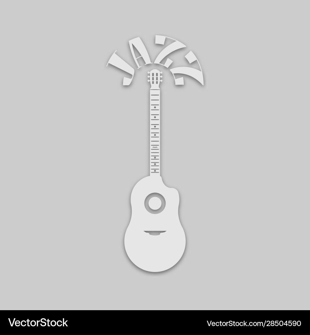 Acoustic guitar and word Royalty Free Vector Image