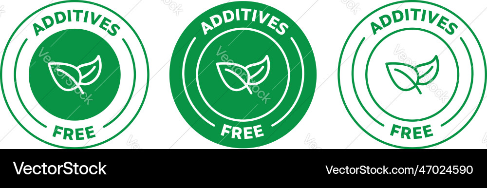 Additives free icon no added green Royalty Free Vector Image