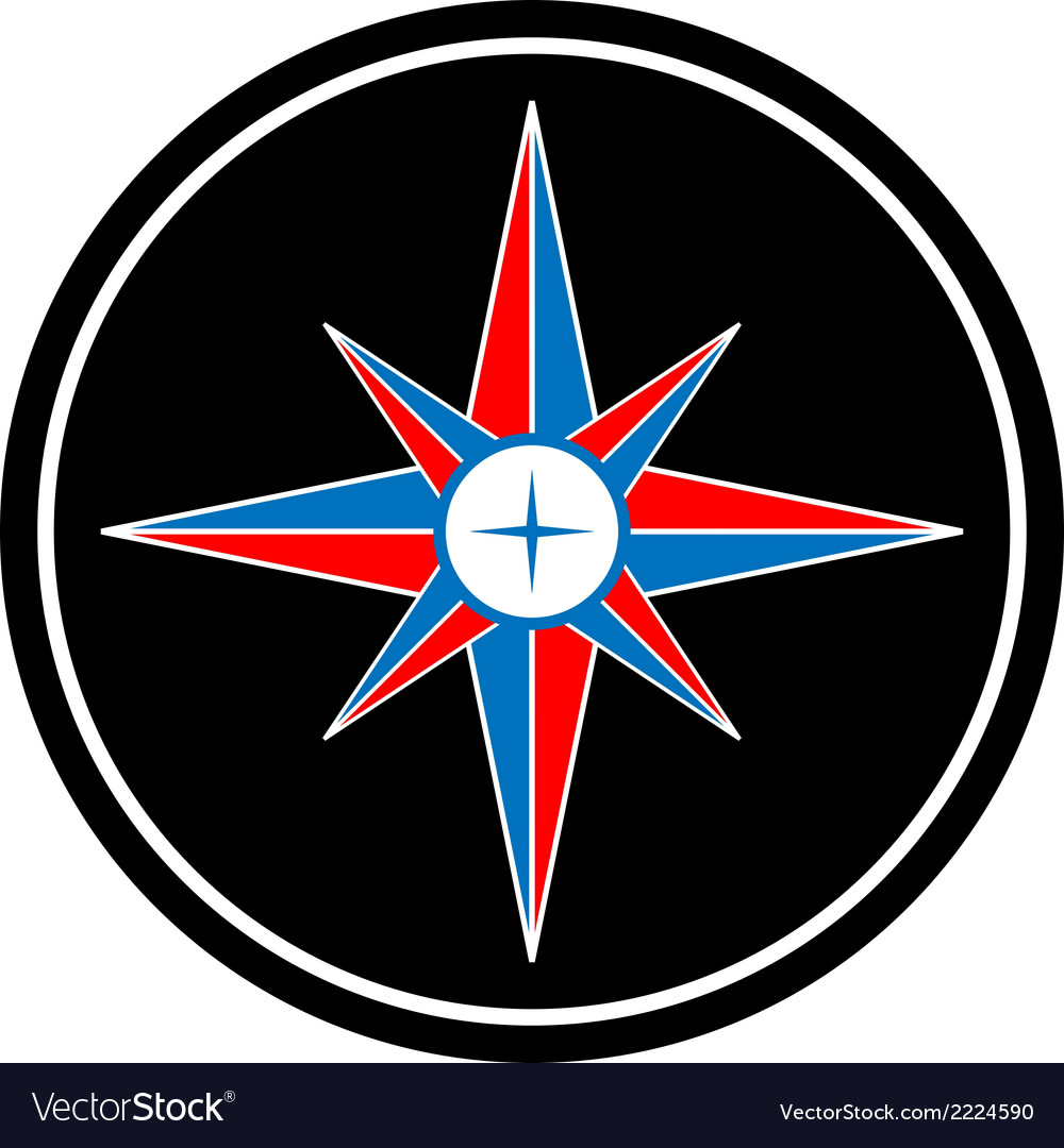 Compass button Royalty Free Vector Image - VectorStock