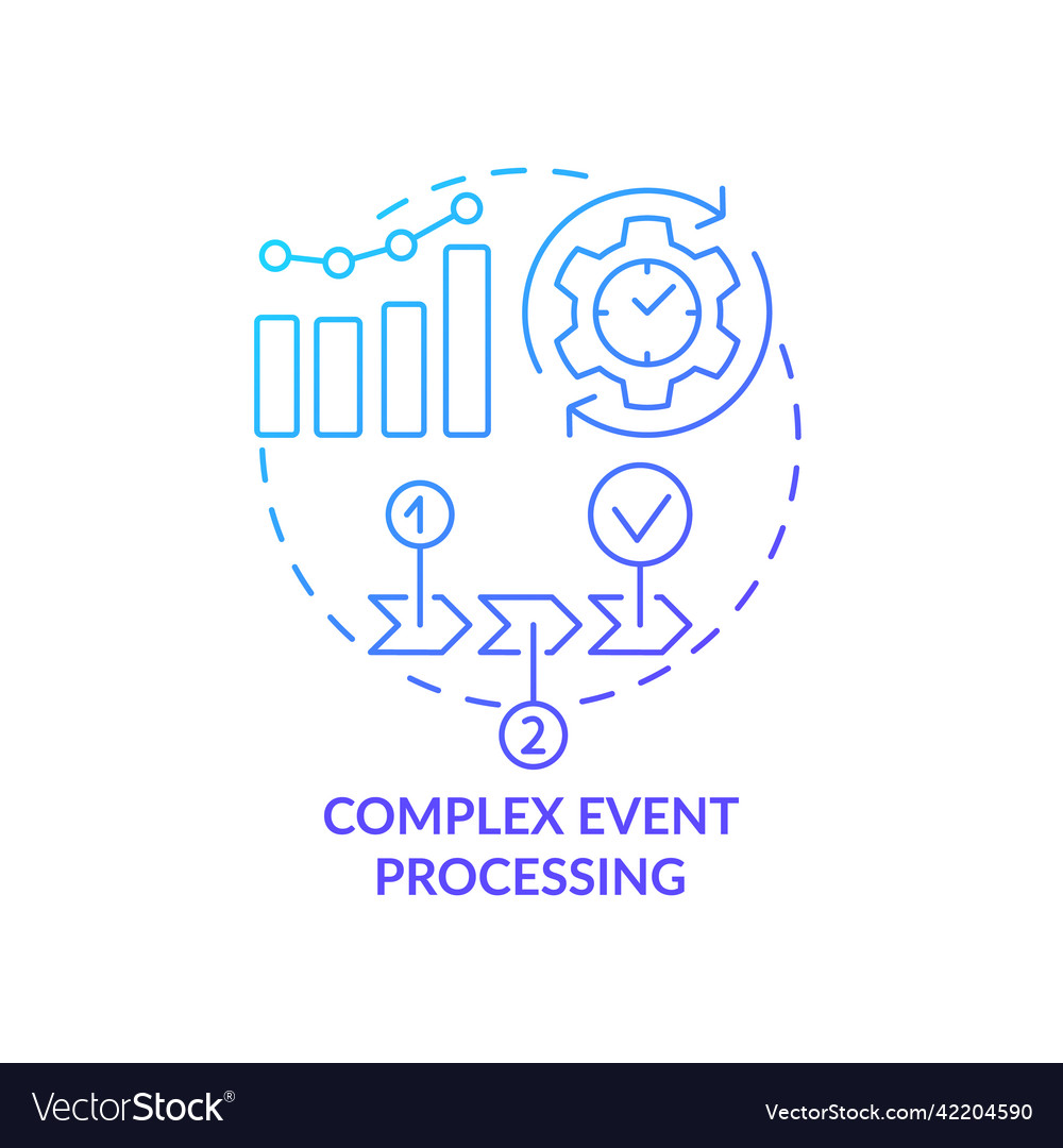 Complex event processing blue gradient concept Vector Image