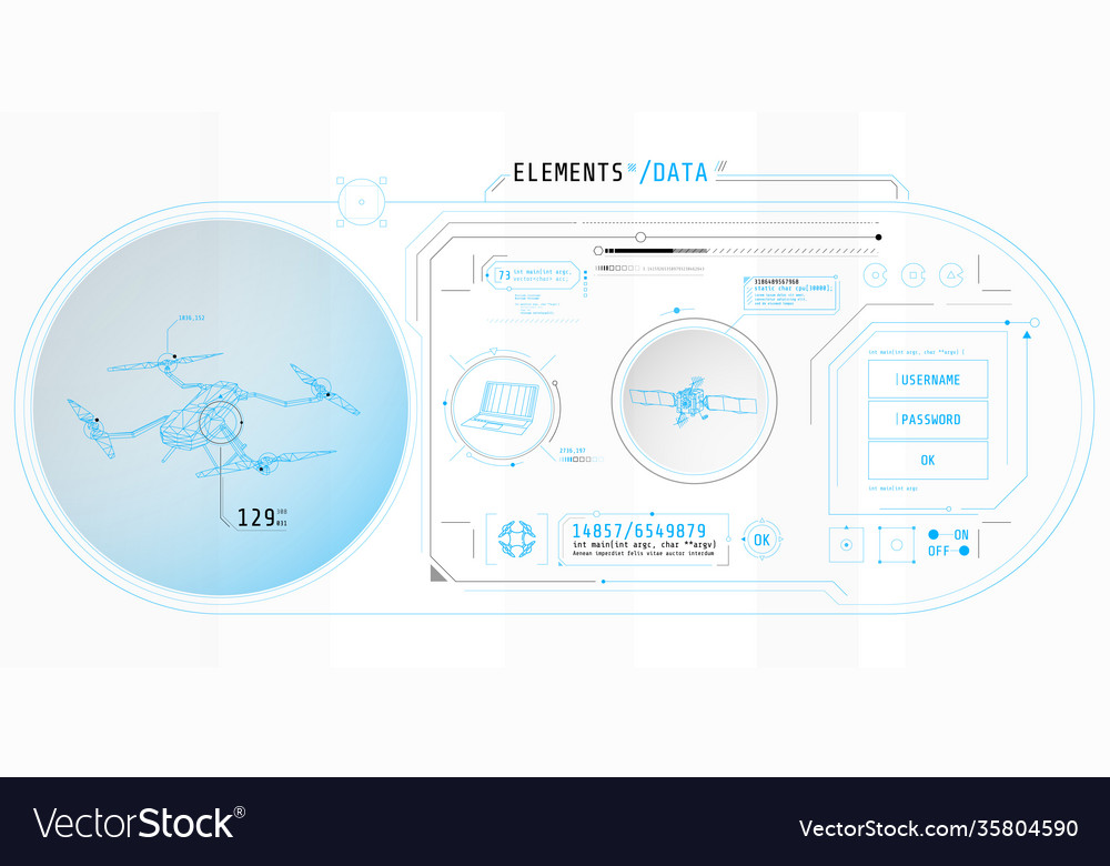 Design virtual interface drone Royalty Free Vector Image