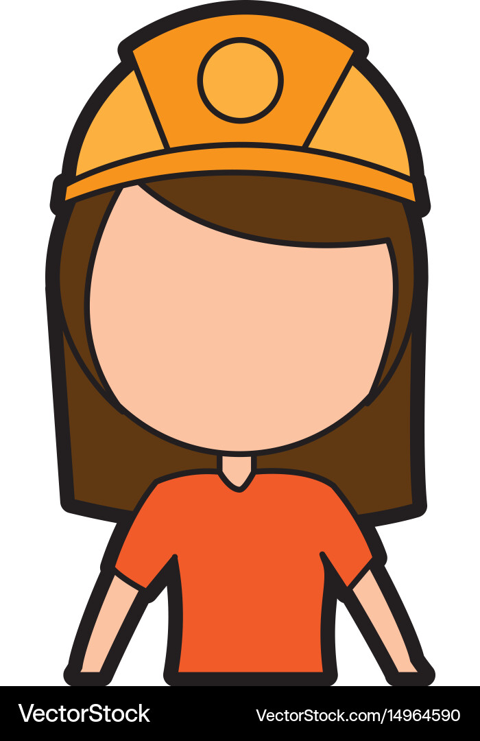 Female miner avatar character Royalty Free Vector Image
