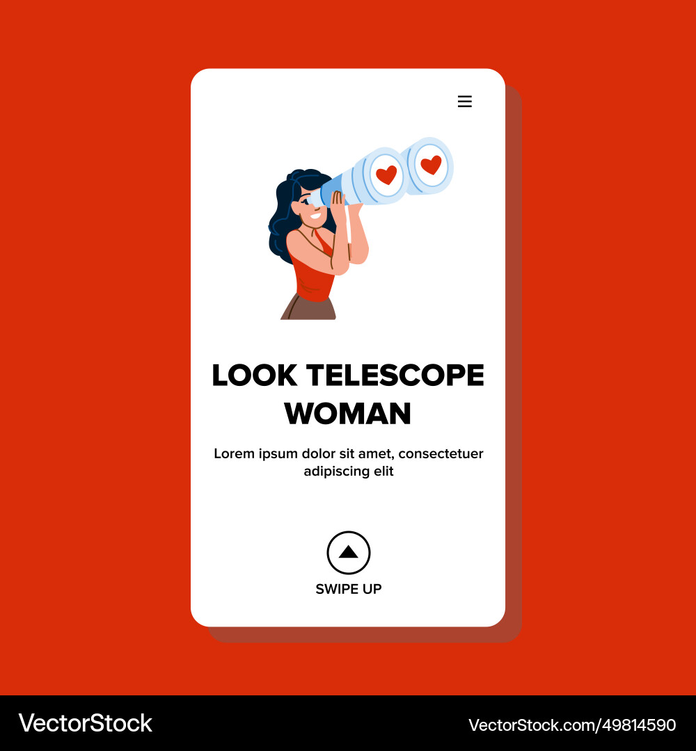 Future look telescope woman Royalty Free Vector Image