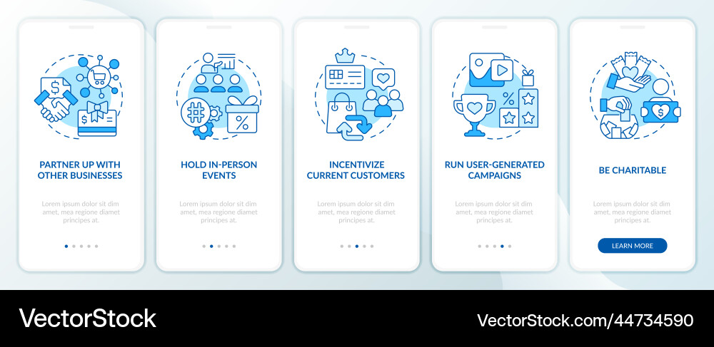 Get new clients for business blue onboarding Vector Image