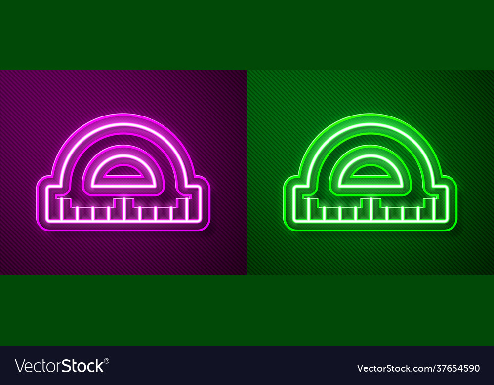 Glowing neon line protractor grid for measuring Vector Image Glowing neon line protractor grid for measuring Vector Image