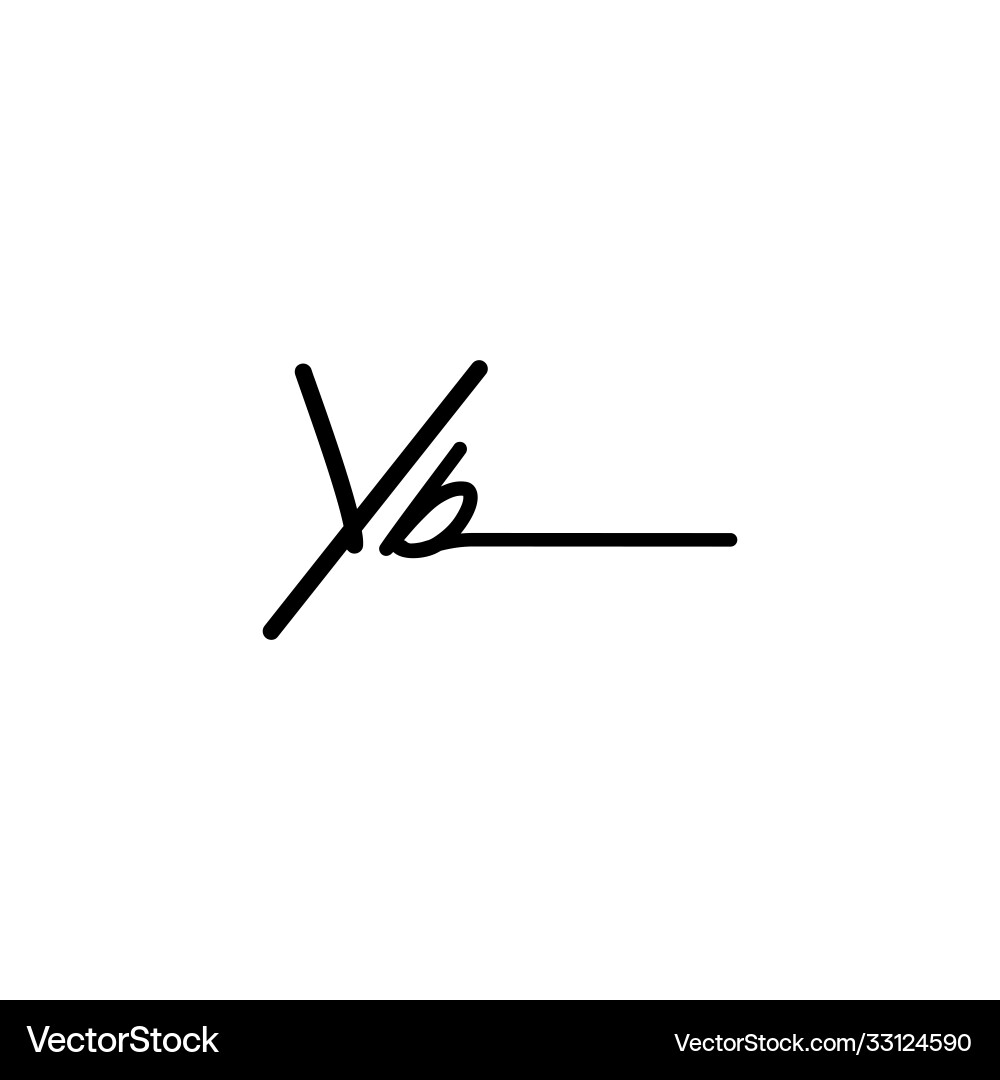 Letter yb signature logo template Royalty Free Vector Image