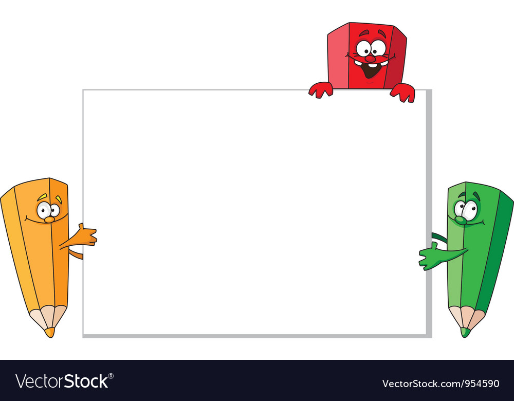 Pencils and poster Royalty Free Vector Image - VectorStock