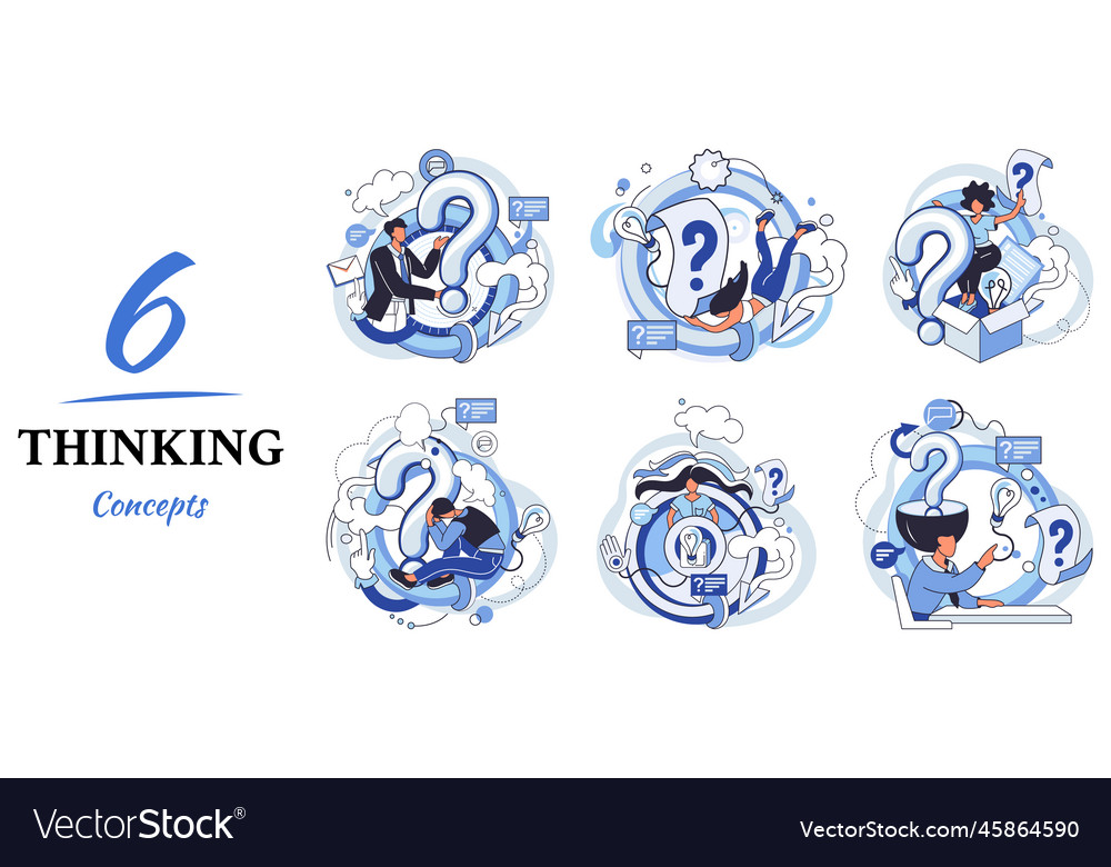 Problem solving concept man wondering or thinking Vector Image