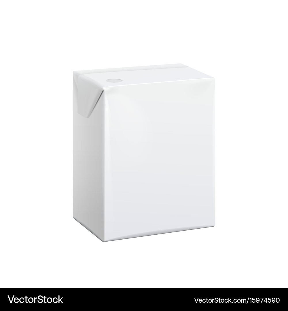 Realistic white carton pack for juice Royalty Free Vector