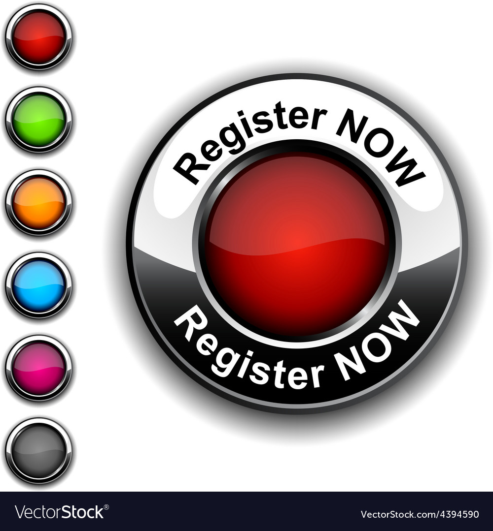 Register now button Royalty Free Vector Image - VectorStock