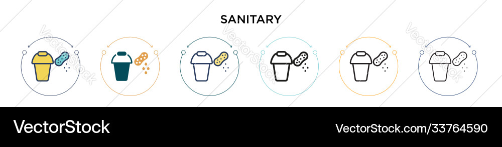Sanitary icon in filled thin line outline Vector Image